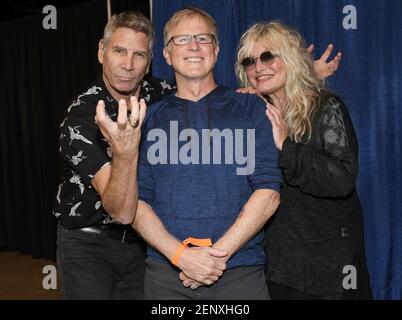 (L-R) MTV VJ's Mark Goodman, Alan Hunter and Nina Blackwood at ...