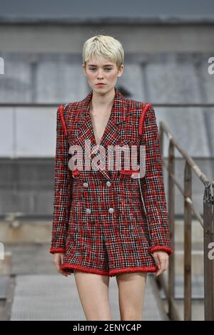 Model Maike Inga walking on the runway during the Chanel Spring/Summer ...