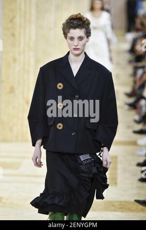 Model Bo Gebruers walking on the runway during the Dries van Noten ...