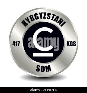 Som sign Kyrgyzstani currency symbol icon black color vector ...