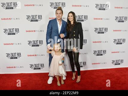(L-R) Jason Mewes, Daughter Logan Lee Mewes and Wife Jordan Monsanto at ...