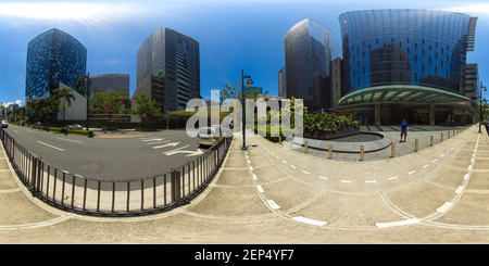 360° view of Manila, the capital of the Philippines with skyscrapers ...
