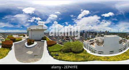 360° view of Manila, the capital of the Philippines with skyscrapers ...