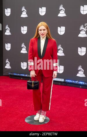 Victoria Kuhne arrives at the 20th Latin Grammy Awards on Thursday, Nov ...