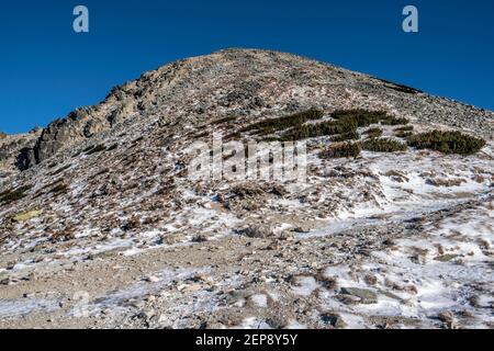 View from the mountain saddle Ostrva on The Popradske pleso lake in ...