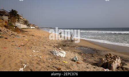 Monrovia Liberia Atlantic ocean beach trash pollution. Monrovia ...