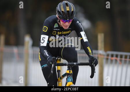 Belgian Ellen Van Loy pictured in action during the GP Eeklo, the first ...