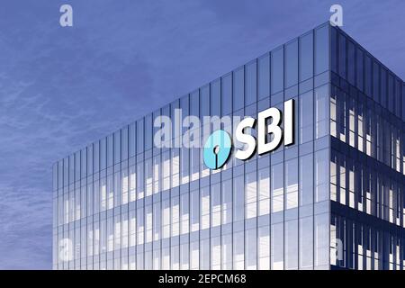 Mumbai, India. February 27, 2021. Editorial Use Only, 3D CGI. SBI ...
