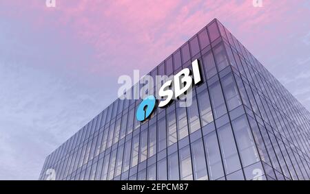 Mumbai, India. February 27, 2021. Editorial Use Only, 3D CGI. SBI ...