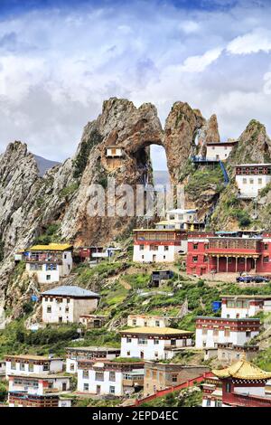 Xizang,CHINA-December 6, 2019 - Zizhu temple is located on the Zizhu ...