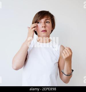 EFT finger tapping technique Stock Photo - Alamy