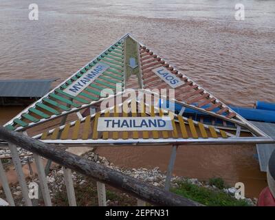 southeast asia three countries border sign Stock Photo - Alamy