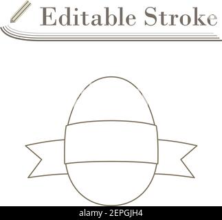 Easter Egg With Ribbon Icon. Editable Bold Outline With Color Fill ...