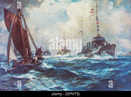 With the introduction of the convoy system in 1917, losses in shipping ...