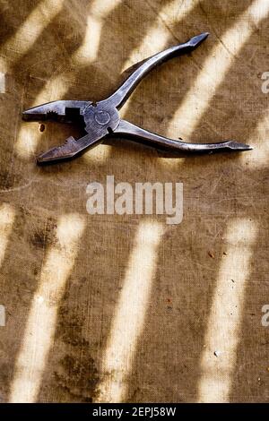 Clamp, old tool dated 1917, France Stock Photo - Alamy