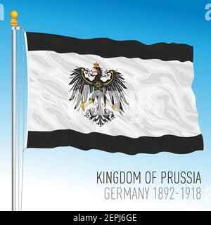 Prussia historical flag, 1892-1918, old north european country, vector ...