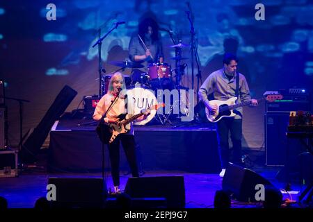 Molly Rankin, Sheridan Riley (drummer) and Brian Murphy of Alvvays ...