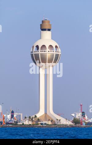 The photo of Jeddah Islamic Port, a seaport in Saudi Arabia, with ...