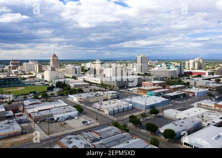 Aerial views of downtown Fresno skyline, California Stock Photo - Alamy