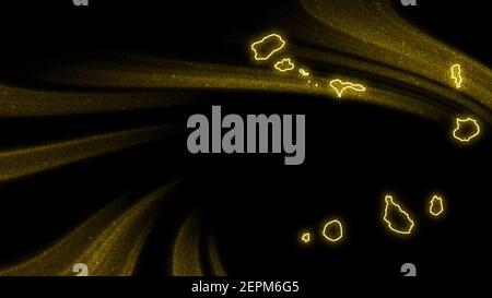 Map of Cape Verde, Gold Map On Black Background, Gold effect Stock ...