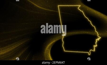 Map of Georgia, Gold glitter map on dark background Stock Photo - Alamy