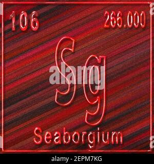 Seaborgium Sg chemical element. Seaborgium Sign with atomic number ...