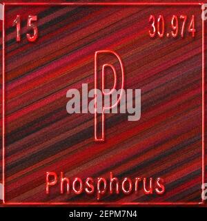 Phosphorus P chemical element. Phosphorus Sign with atomic number ...