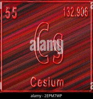 Cesium chemical element, Sign with atomic number and atomic weight ...