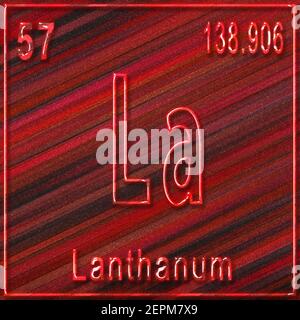 Lanthanum La chemical element. Lanthanum Sign with atomic number ...