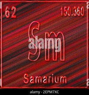 Samarium Sm chemical element. Samarium Sign with atomic number ...