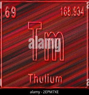 Thulium chemical element periodic table science symbol Stock Photo - Alamy