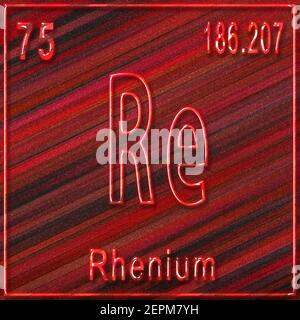 Rhenium Re chemical element. Rhenium Sign with atomic number. Chemical ...