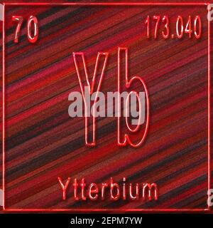 Ytterbium Yb chemical element. Ytterbium Sign with atomic number ...