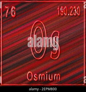 Osmium Os chemical element. Osmium Sign with atomic number. Chemical 76 ...