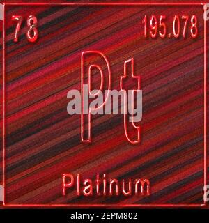 Platinum Pt chemical element. Platinum Sign with atomic number ...
