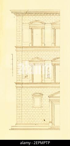 19th-century illustration depicting Palazzo Pandolfini in Florence ...