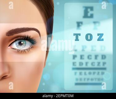 Vision test board, sight check signboard, eye examination poster ...