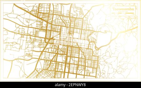 Toowoomba Australia City Map in Black and White Color. Outline Map ...