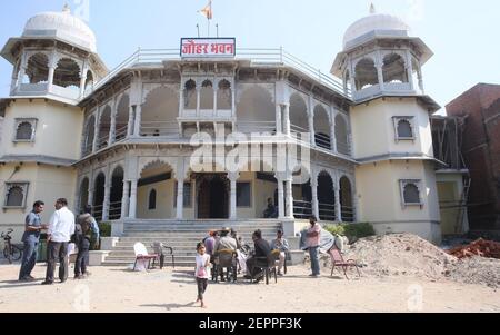 CHITTOR, INDIA - JANUARY 25: The Jauhar Bhawan (Jauhar Memorial office ...
