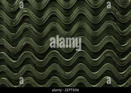 Roof green slate tiles pattern wave texture Stock Photo - Alamy