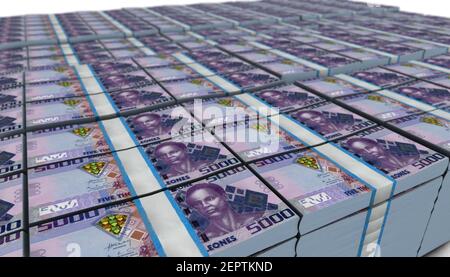 Money of Sierra Leone. Leone bills. SLL banknotes. 5000 Mende. Business ...