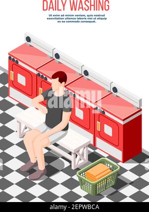 Laundry service, process of washing clothes, domestic chores and ...