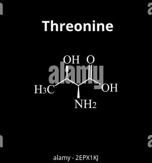Threonine chemical formula. Threonine structural chemical formula ...