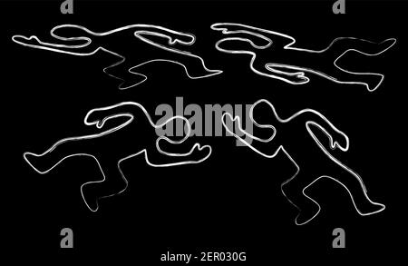 Crime Scene Contour Body with Chalk Stock Vector Image & Art - Alamy
