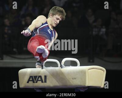 March 3, 2018: Gymnast Allan Bower (USA) during the 2018 American Cup ...