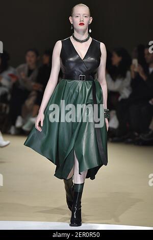 Model Betsy Teske walks on the runway during the Alexander McQueen ...