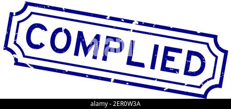 Grunge blue comply word rubber seal stamp on white background Stock ...
