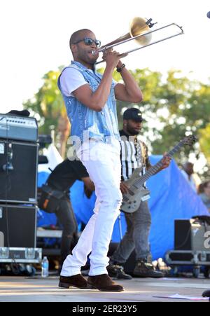 Troy "Trombone Shorty" Andrews performs with an all-star cast at a ...