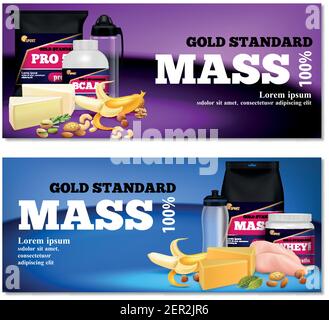 Protein rich food, meat and nuts, eggs and milk Stock Vector Image ...