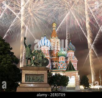 Fireworks over the Cathedral of Intercession of Most Holy Theotokos on ...